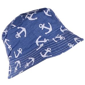 Accessories | Mens Anchor Mid Blue 10 Cotton Bucket Hat Nwt | Poshmark